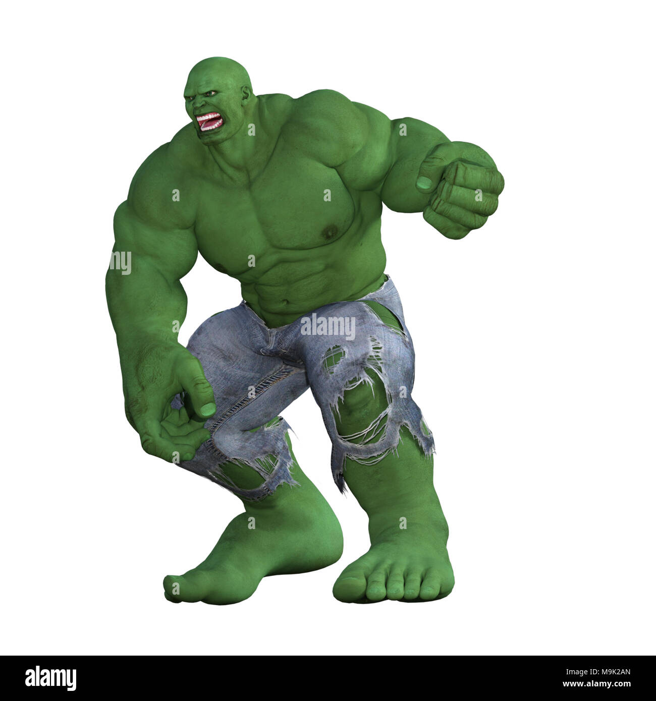 Angry Giant isolated on white, 3d render Stock Photo - Alamy