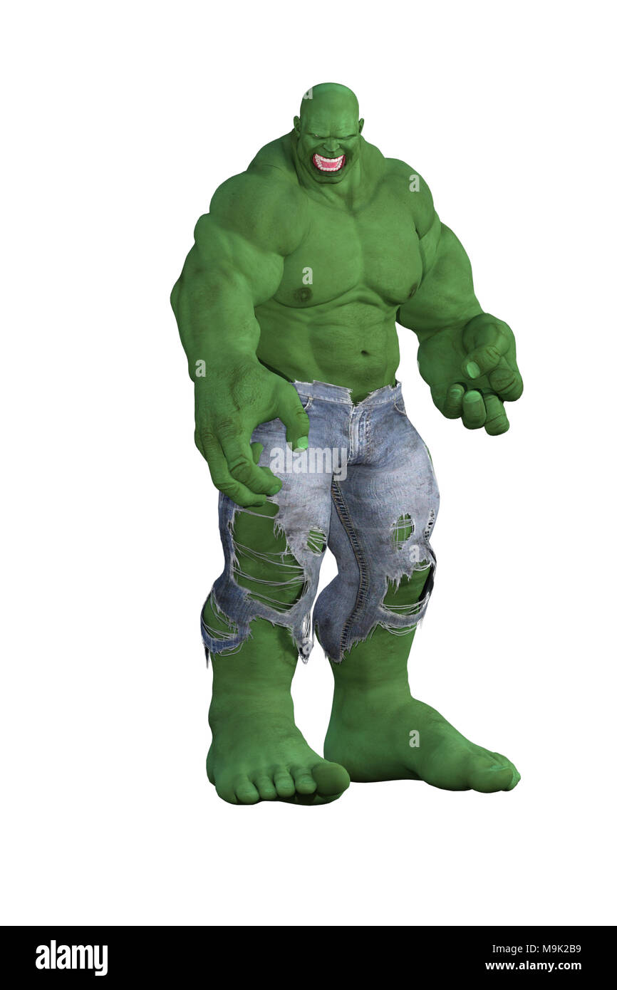 Angry Giant isolated on white, 3d render Stock Photo - Alamy