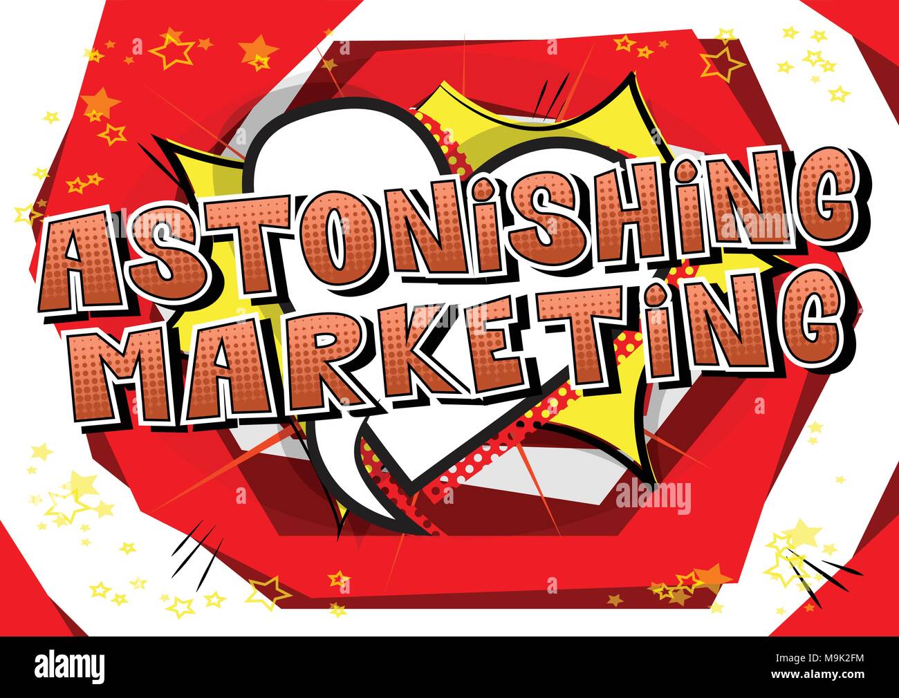 Astonishing Marketing - Comic book style word on abstract background ...