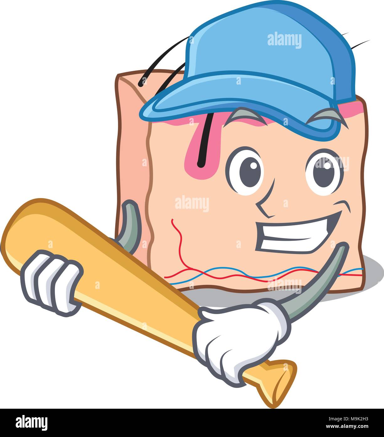 Playing baseball skin character cartoon style Stock Vector Image & Art ...