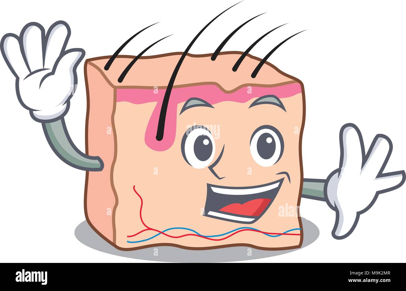 Waving skin character cartoon style Stock Vector Image & Art - Alamy