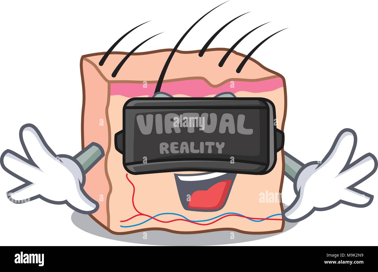 With virtual reality skin mascot cartoon style Stock Vector Image & Art ...