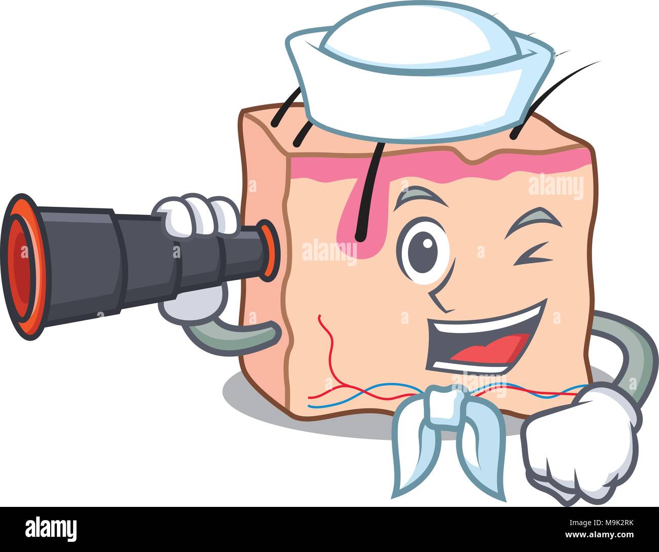 Sailor with binocular skin mascot cartoon style Stock Vector Image ...