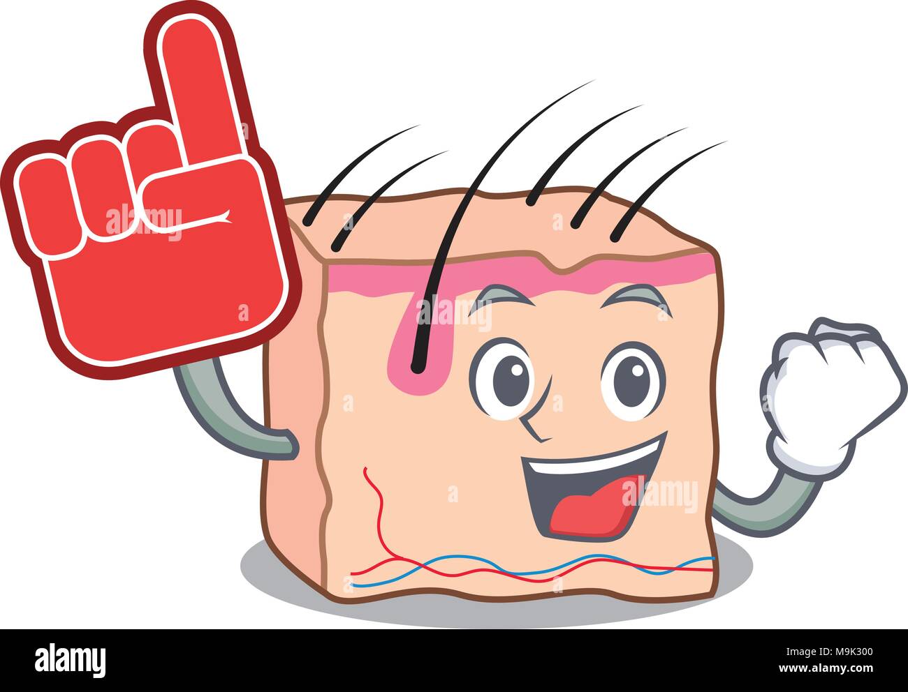 Foam finger skin mascot cartoon style Stock Vector Image & Art - Alamy