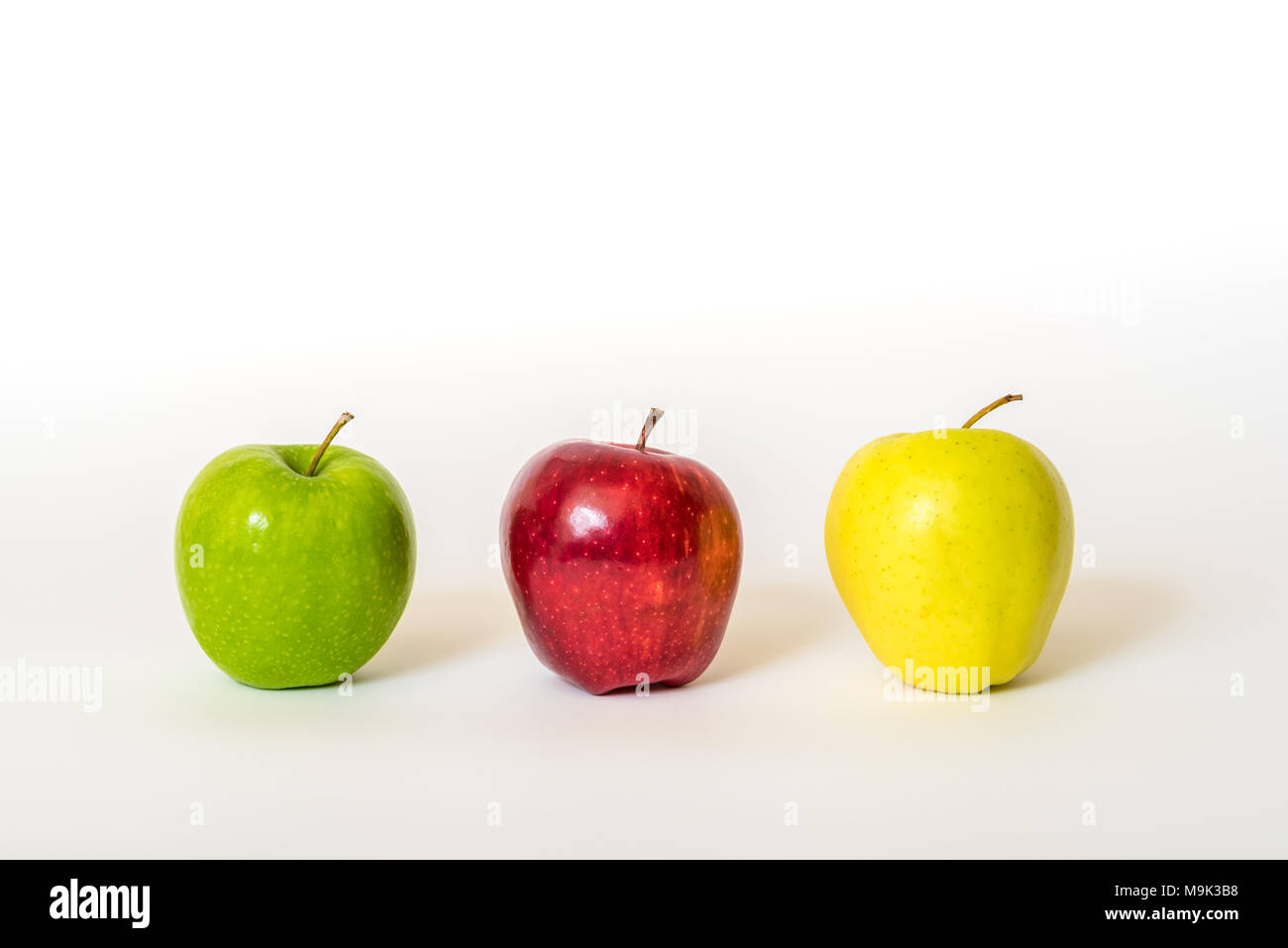 Three fresh apples isolated on white background with copy space Stock ...