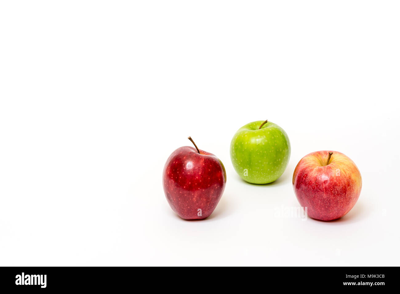 Three fresh apples isolated on white background with copy space Stock ...