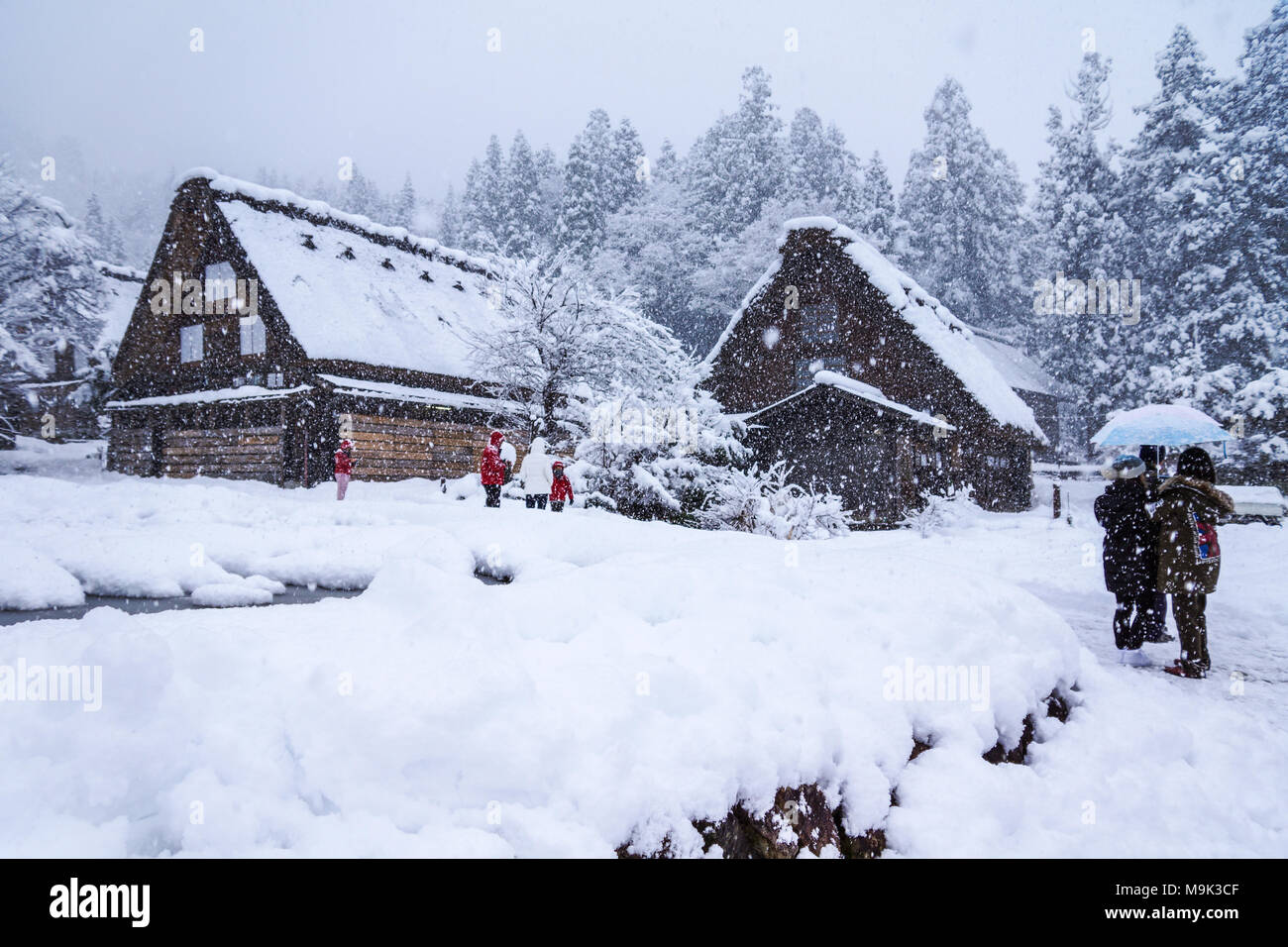 Gifu, Japan - December 12, 2013: Tourists walking and sightseeing in ...