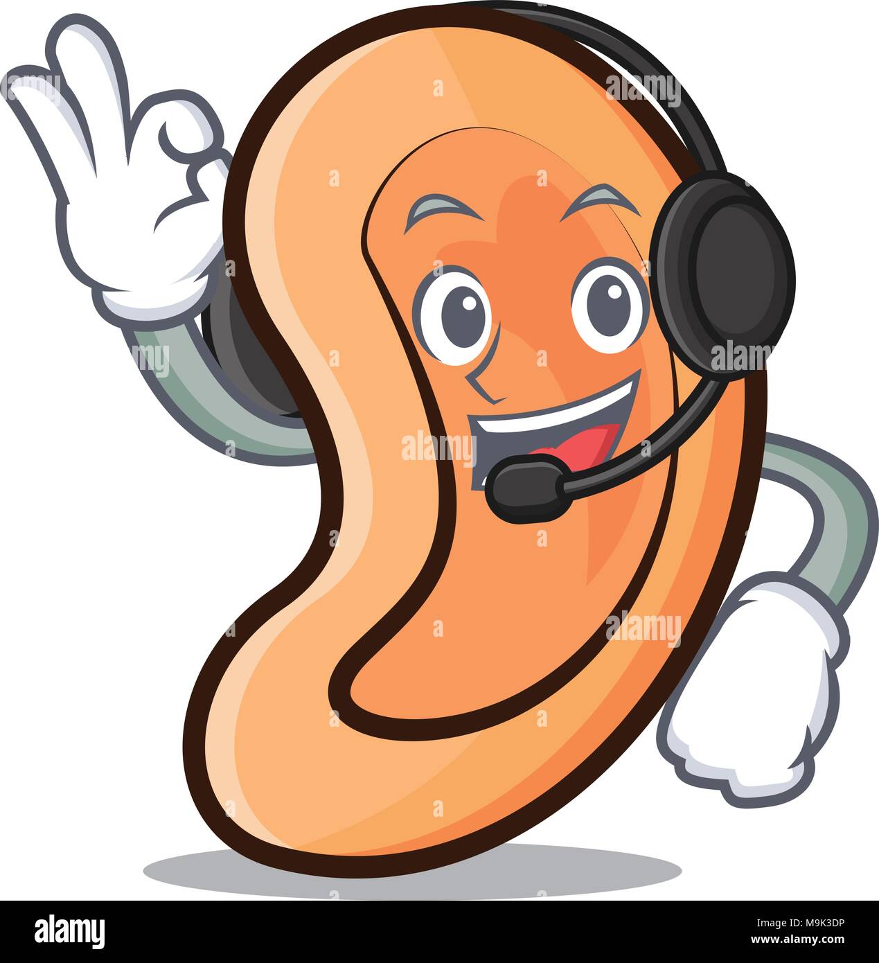 With headphone Ear mascot cartoon style Stock Vector Image & Art - Alamy