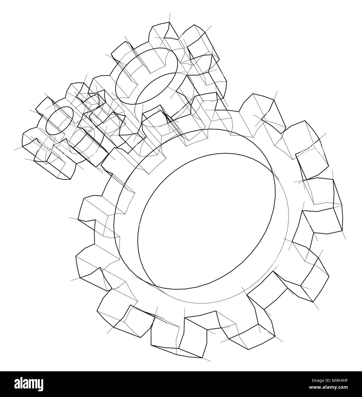 3D gear wheel. Vector Stock Vector Image & Art - Alamy