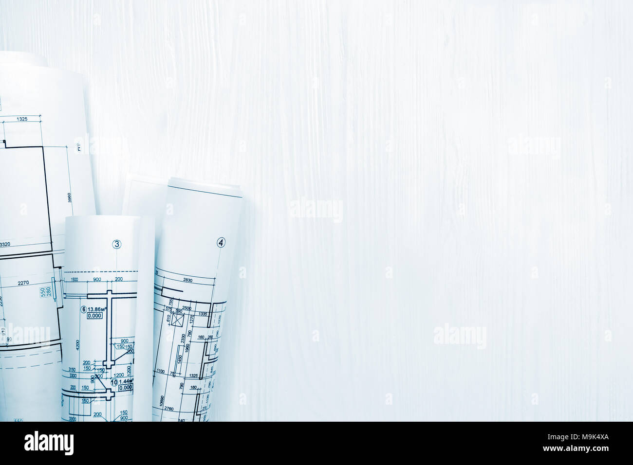 architectural technical drawings with house plans on architect ...