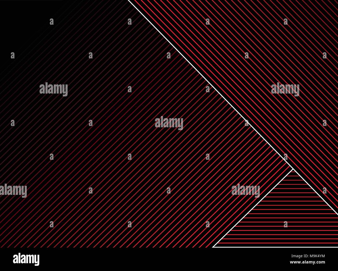 Abstract striped red lines pattern overlay on black background and ...