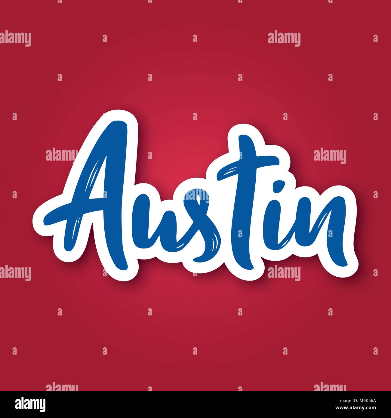 Austin - hand drawn lettering phrase. Sticker with lettering in paper ...