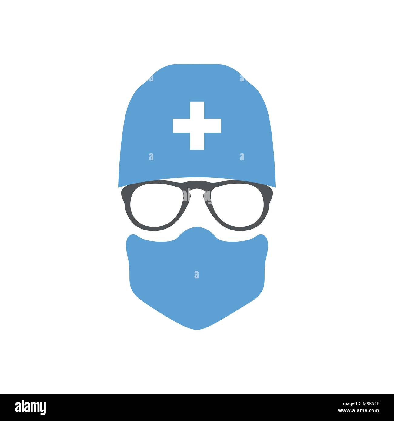 Avatar doctor surgeon in hat and mask. Vector illustration Stock Vector ...