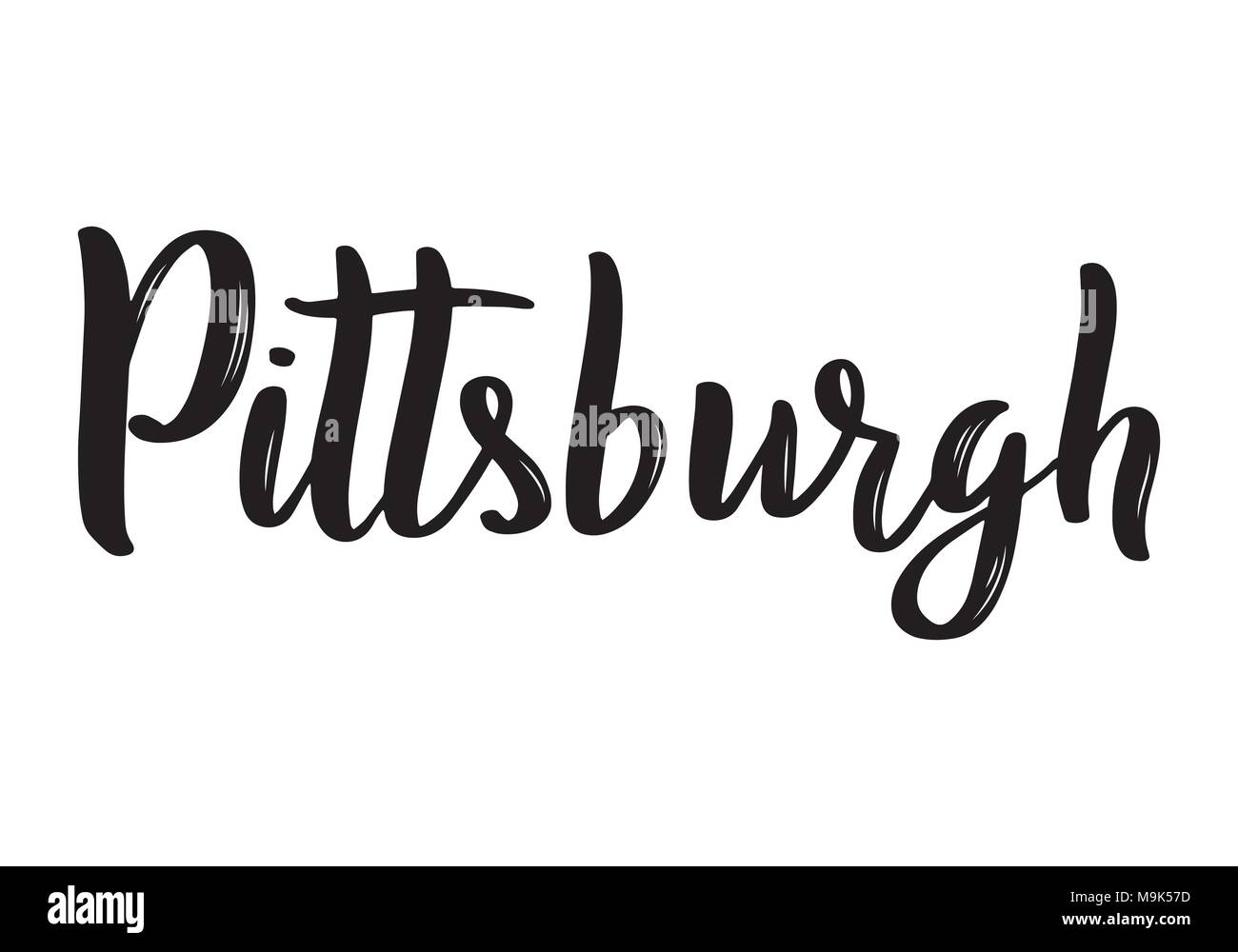Pittsburgh hand-lettering calligraphy. Hand drawn brush calligraphy ...