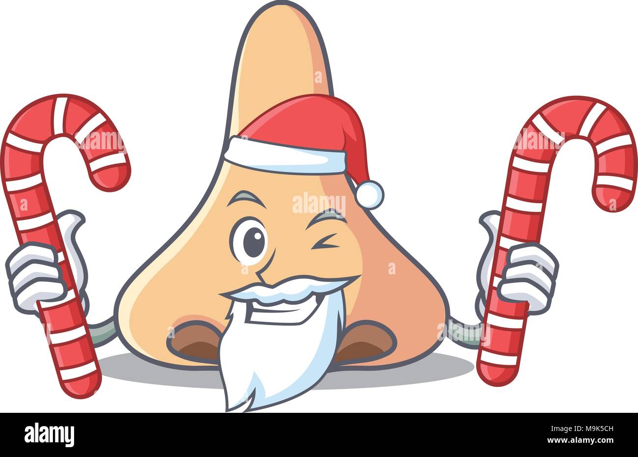Santa with candy nose mascot cartoon style Stock Vector Image & Art - Alamy