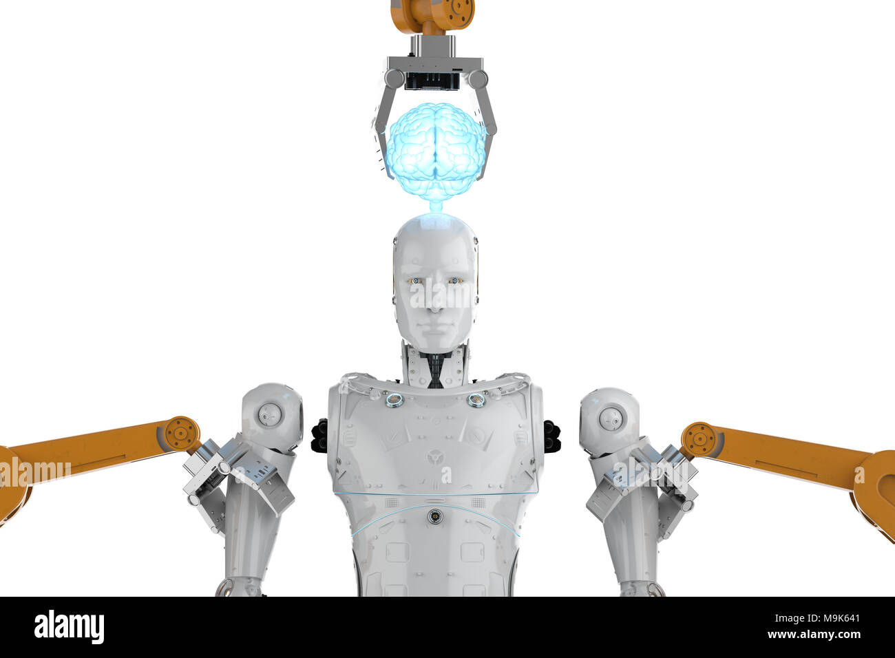 3d rendering robot arms assemble ai cyborg Stock Photo - Alamy