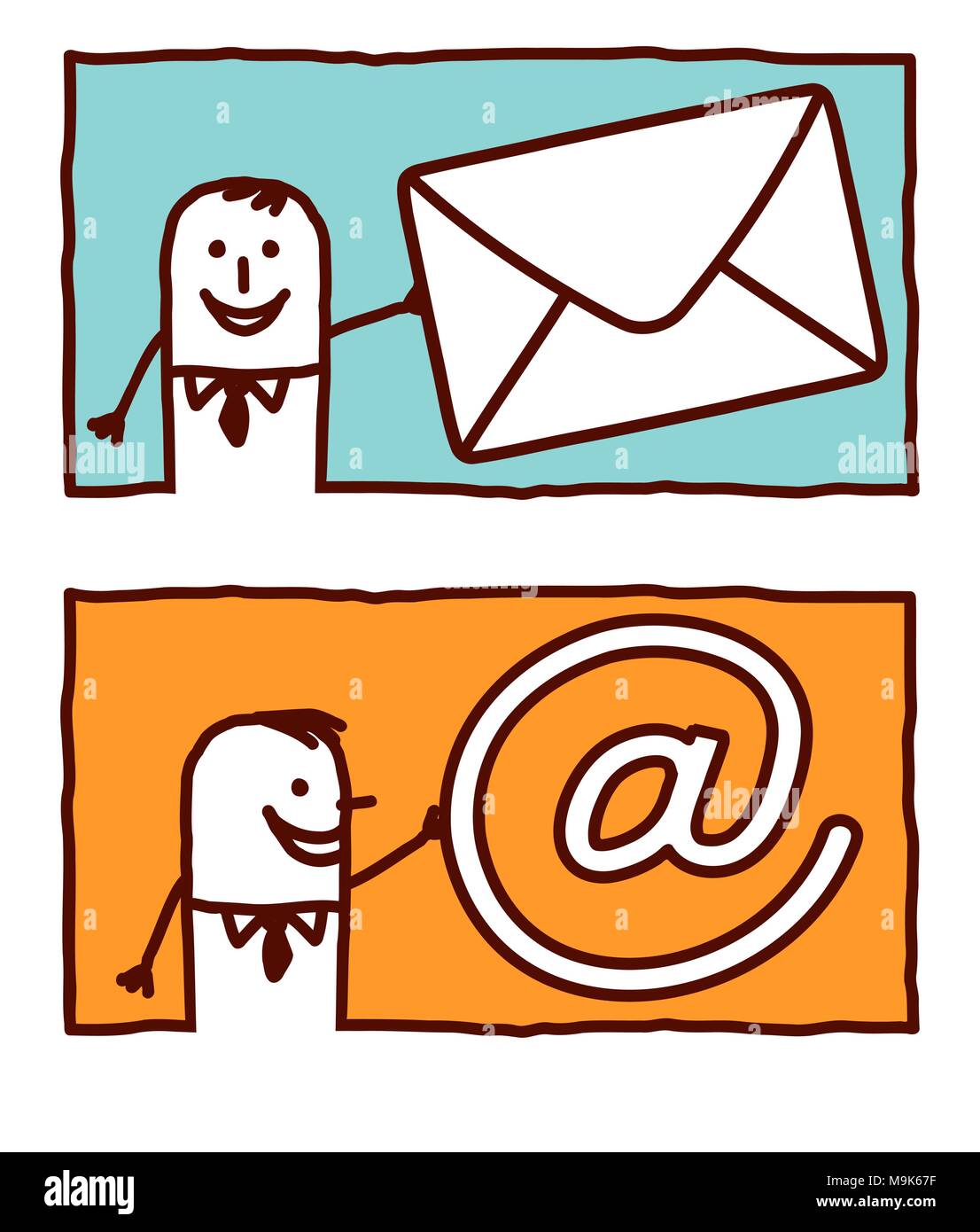 vector hand drawn cartoon characters - business & mail Stock Vector ...