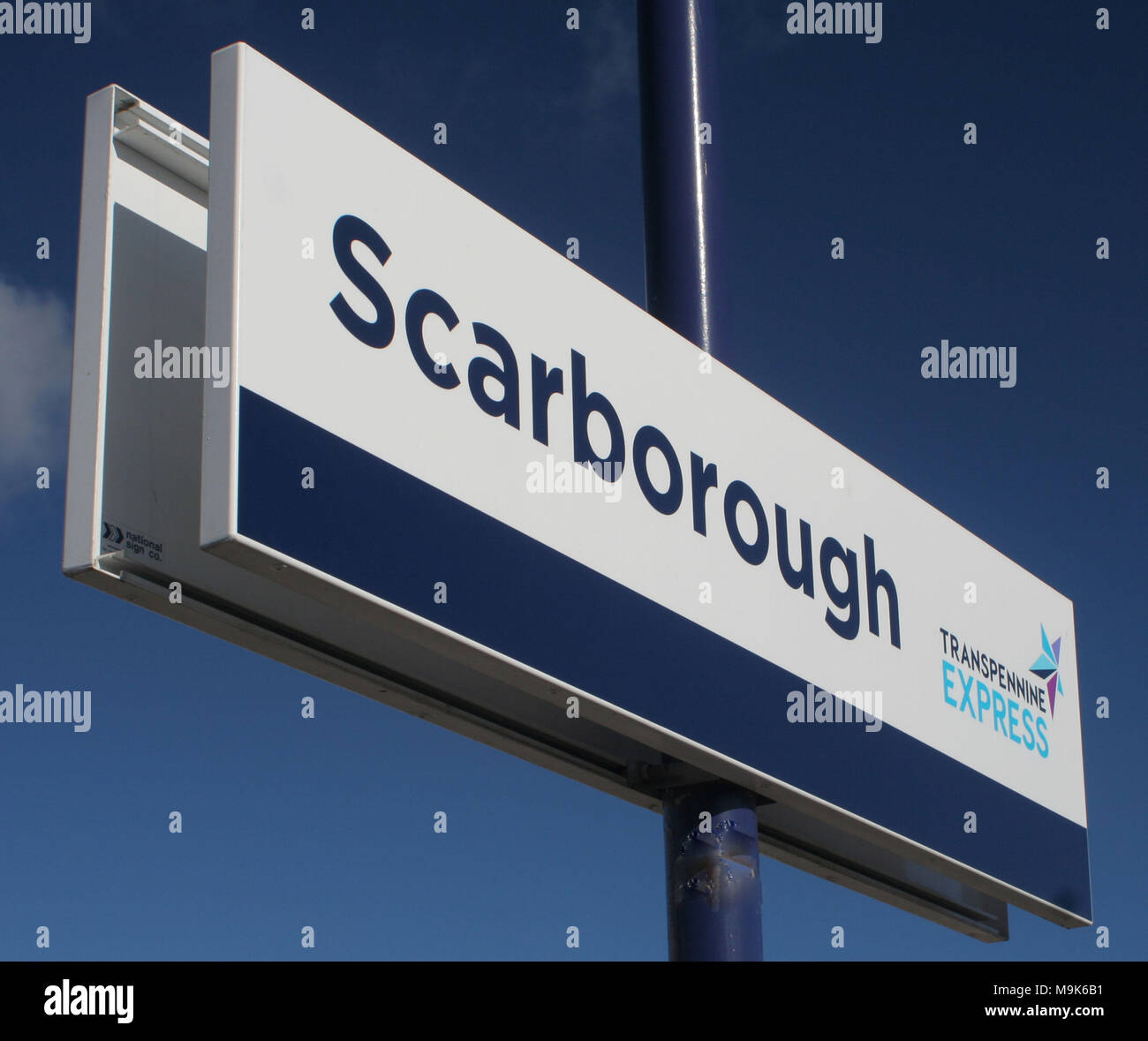 Scarborough Railway Station Sign Stock Photo - Alamy