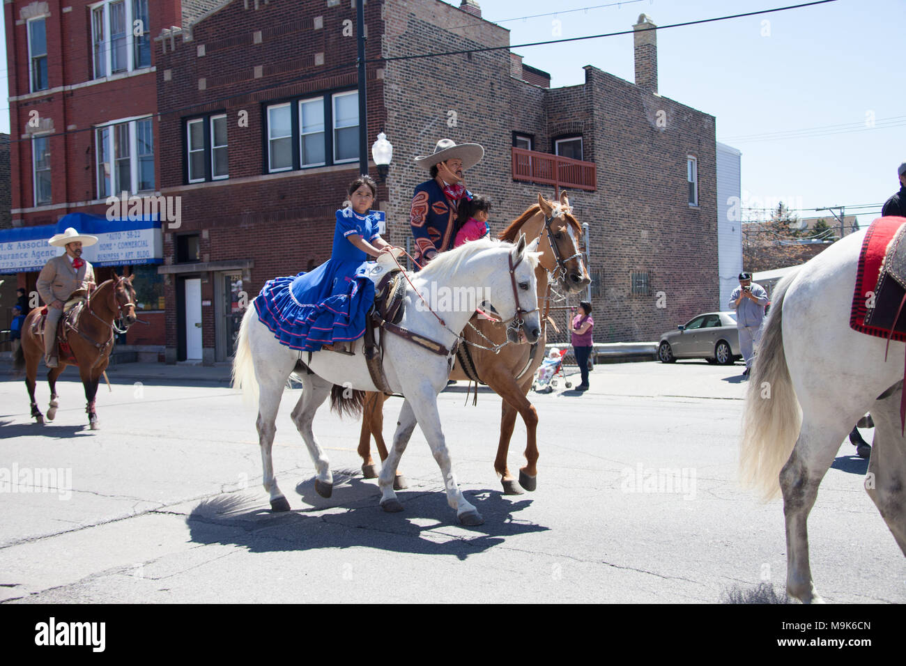 Chicago, Illinois, USA - May 07, 2017, The Cinco De Mayo Parade is held ...