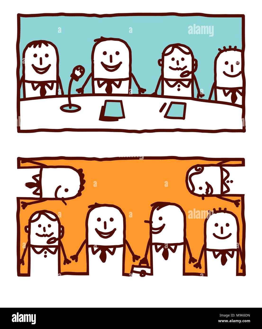 vector hand drawn cartoon characters - teamworks Stock Vector Image ...