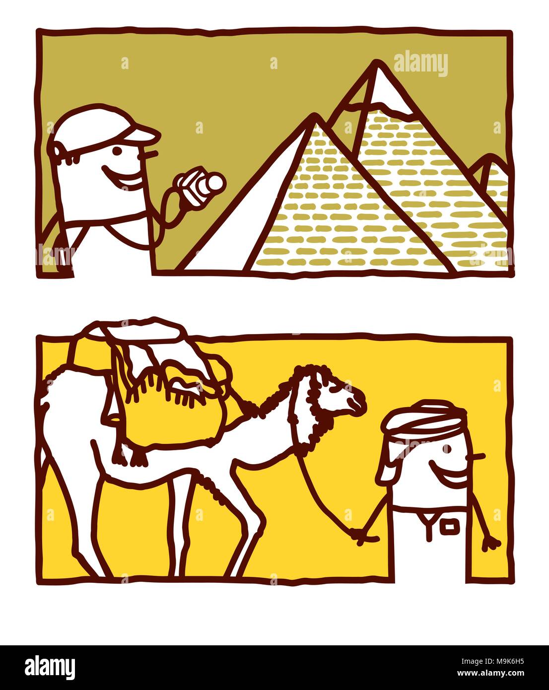 vector hand drawn cartoon characters - Egypt & travel Stock Vector ...