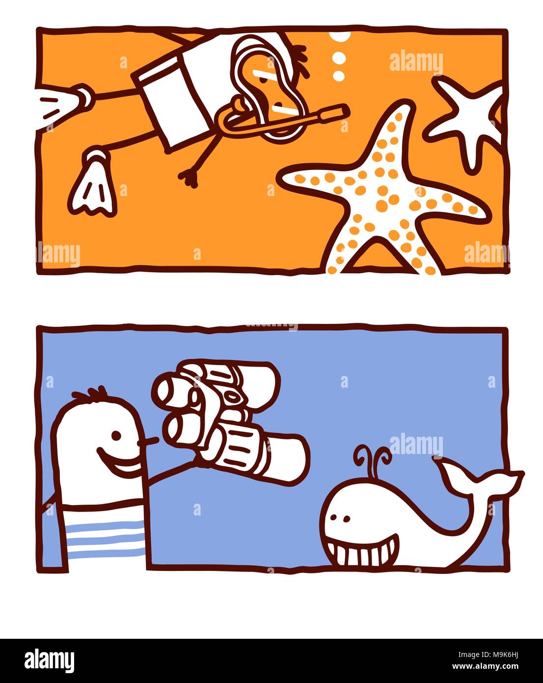 Sea adventure cartoon characters Stock Vector Images - Alamy