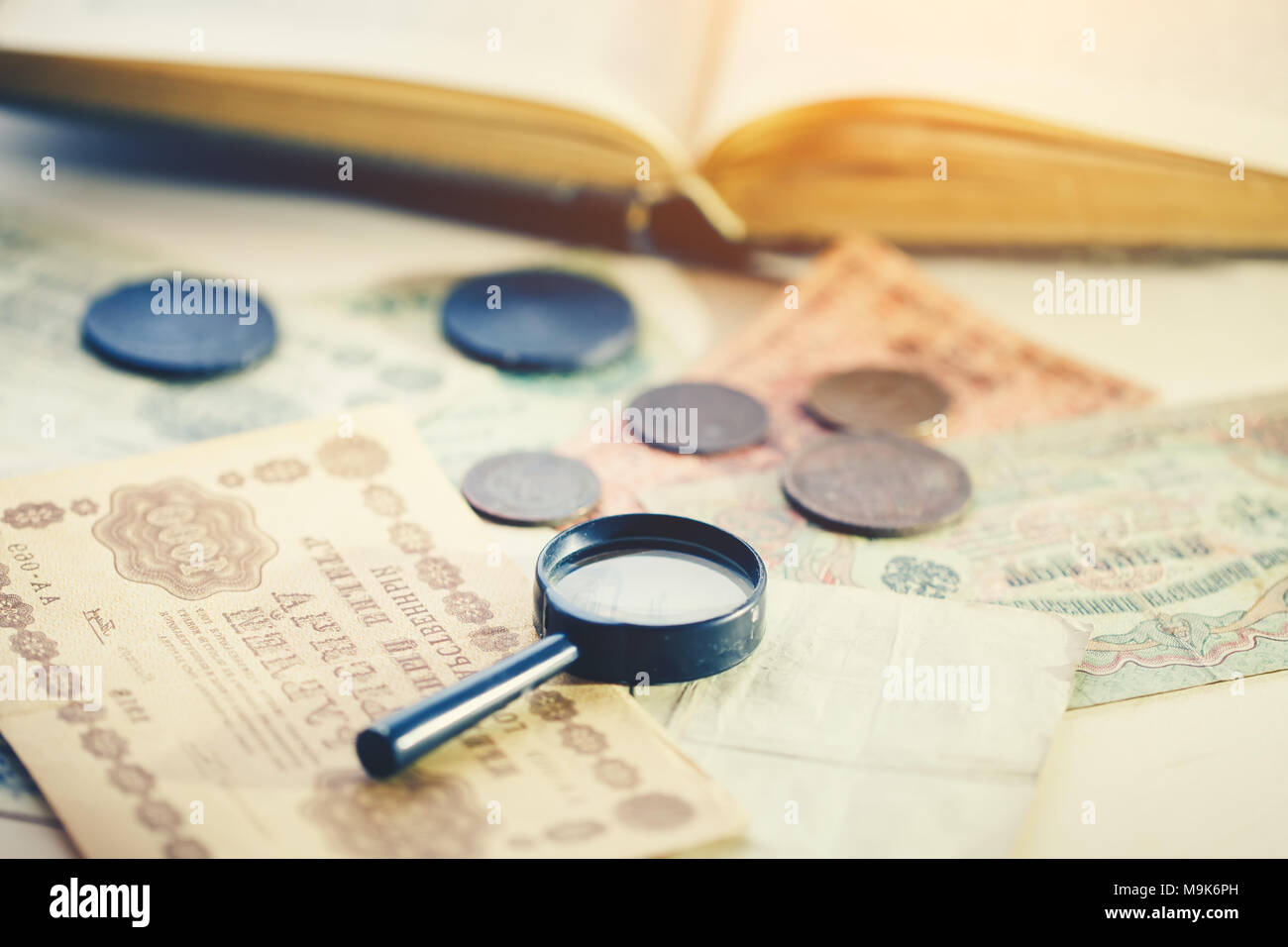 Collection of old coins and banknotes Stock Photo - Alamy