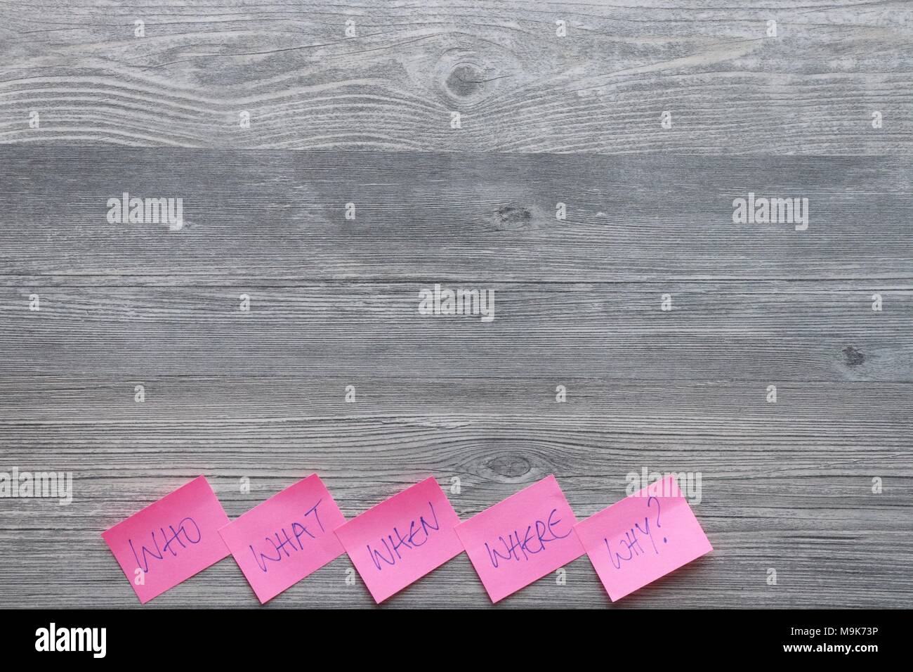 Post it notes, yes or no, choices, decisions, actions on grey plank ...