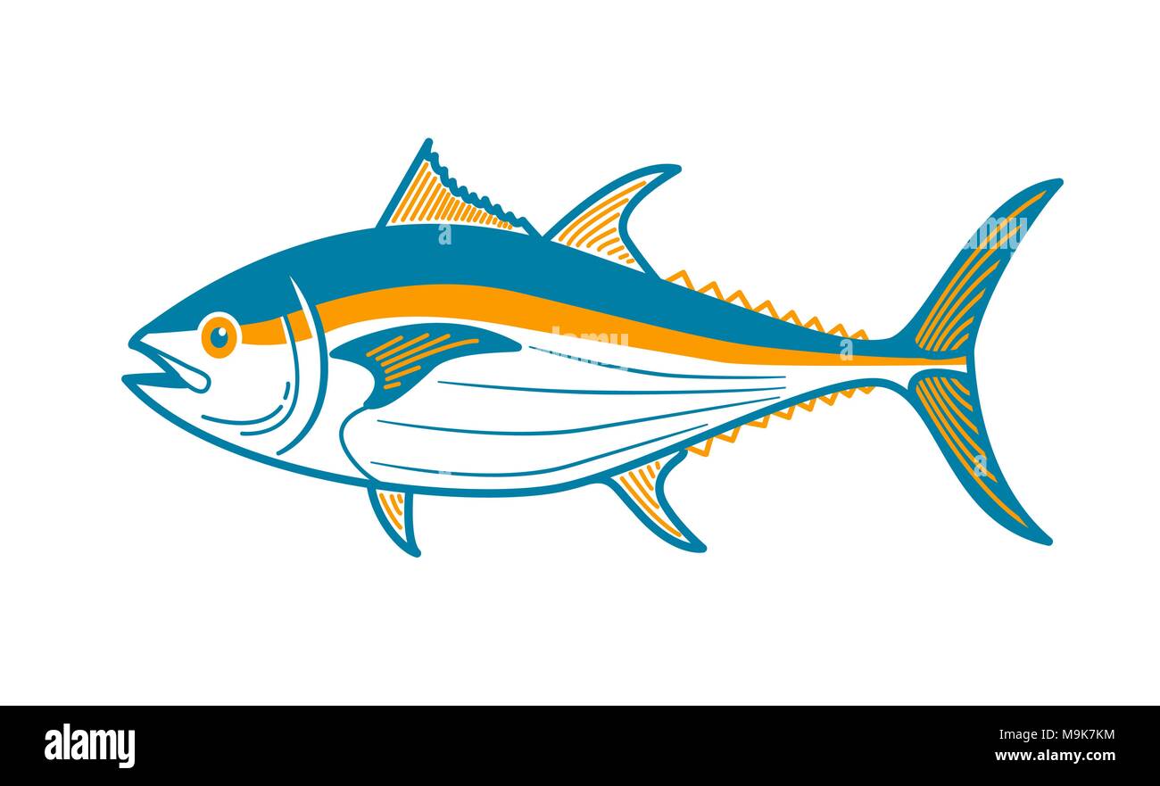 illustration of tuna. icon in a linear style Stock Vector Image & Art ...