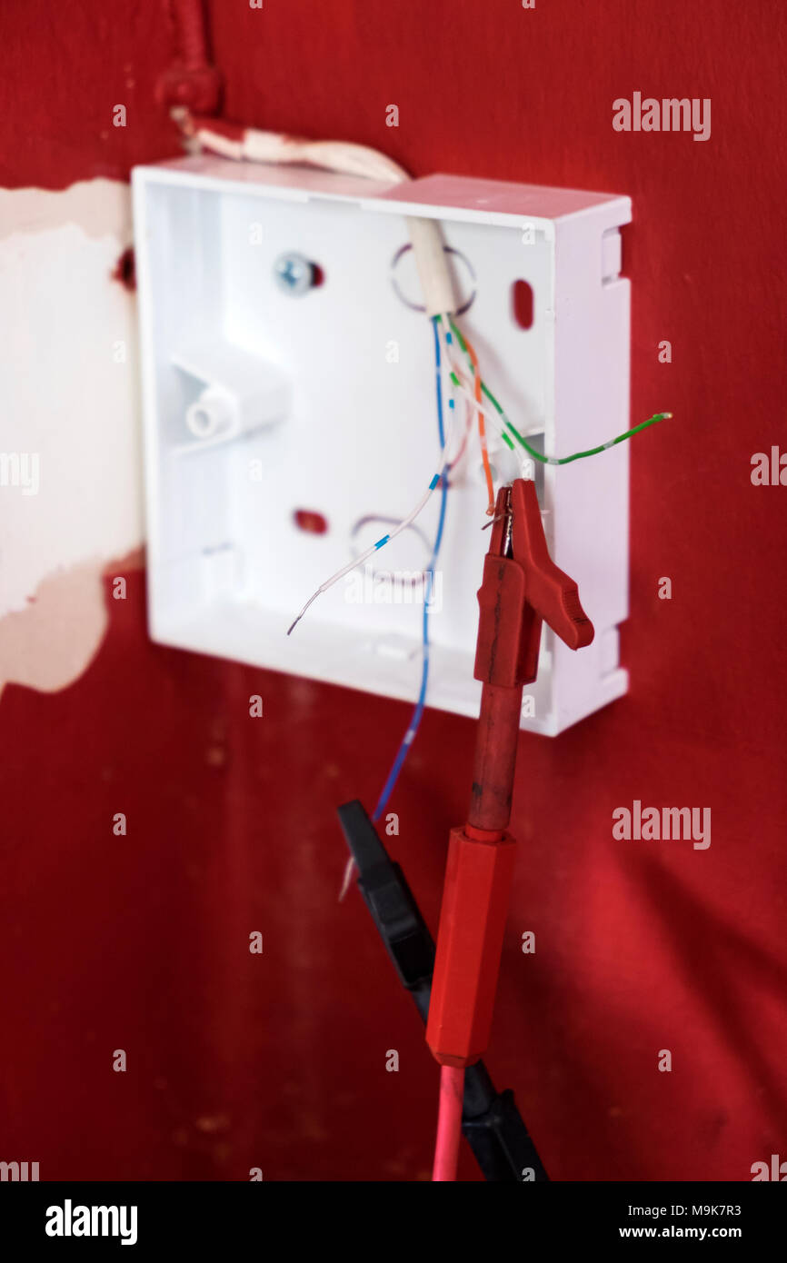 British Telecom wires inside connection box Stock Photo - Alamy