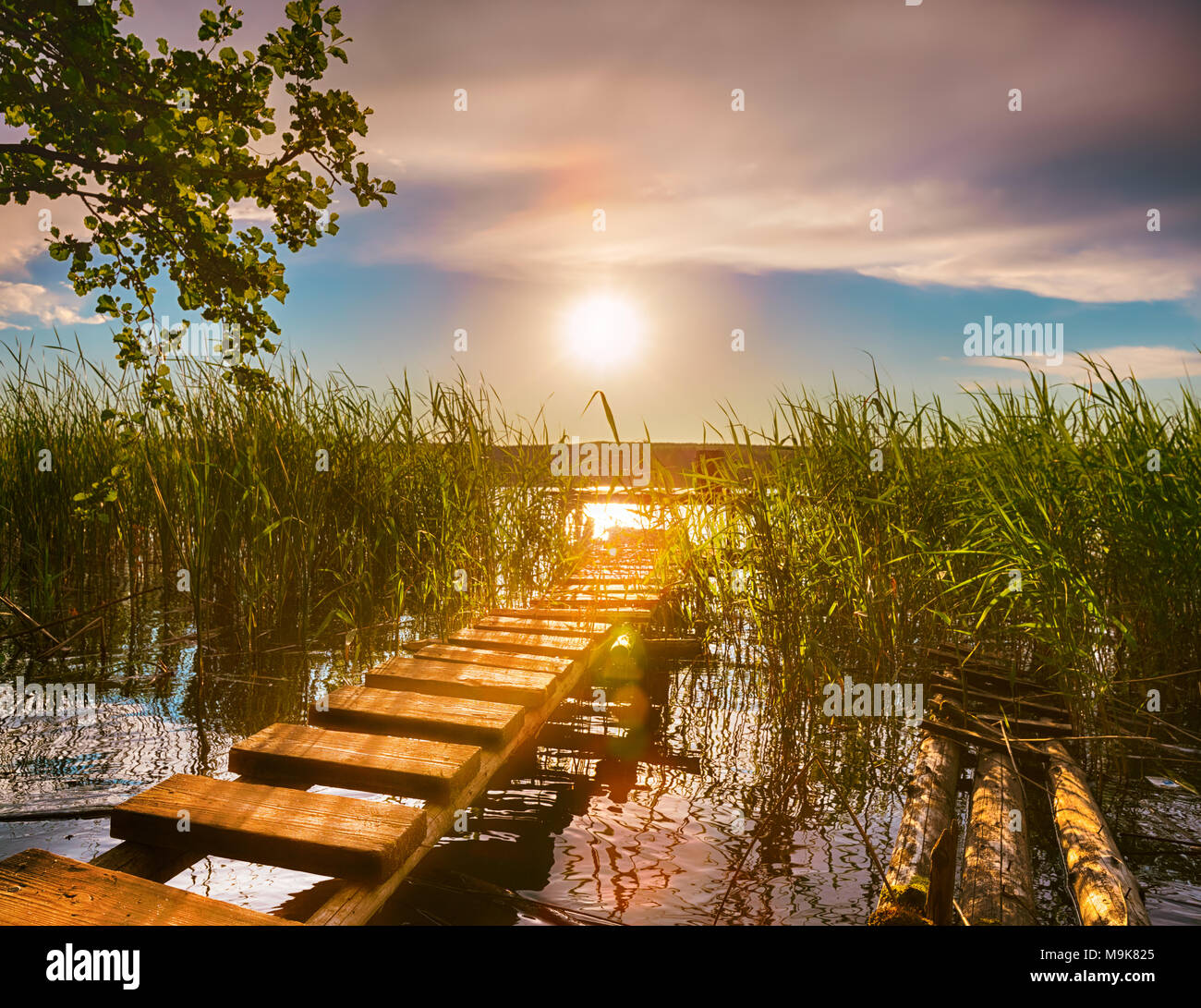 Sunset over the river. Amazing landscape Stock Photo - Alamy