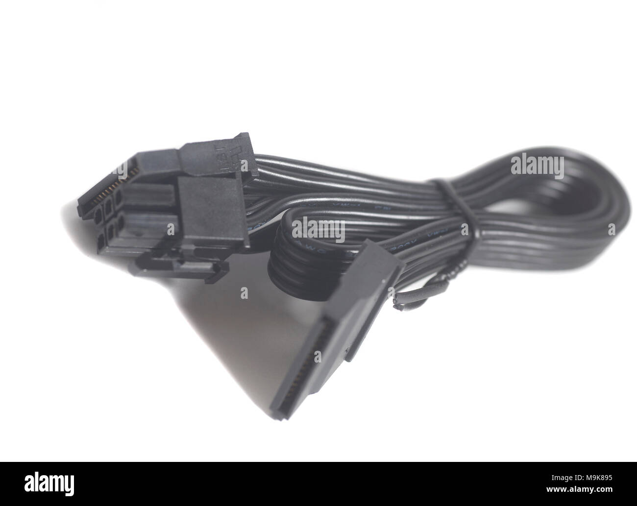 Computer Power Supply Cable on white background Stock Photo - Alamy