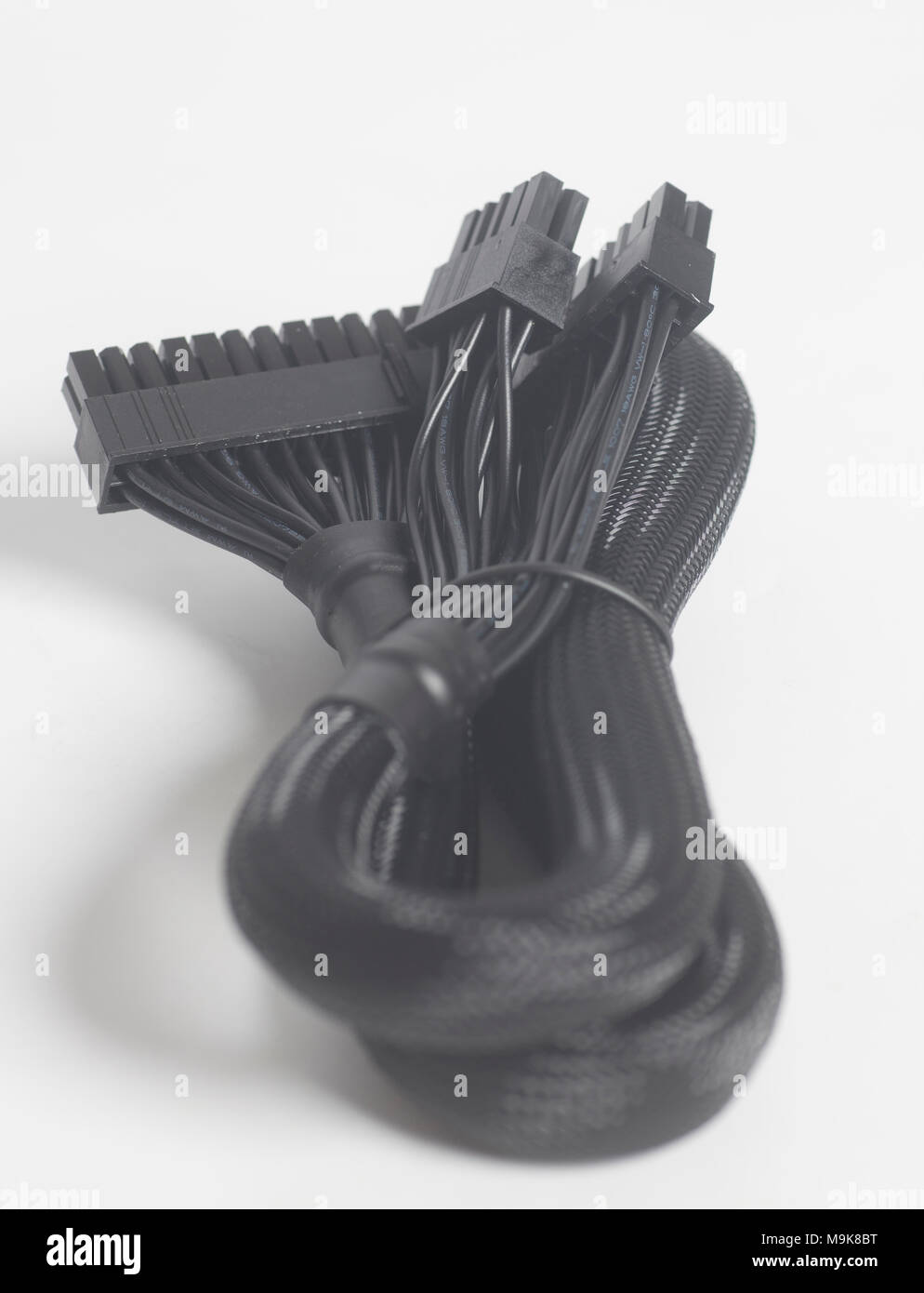 Computer Power Supply Cable on white background Stock Photo - Alamy