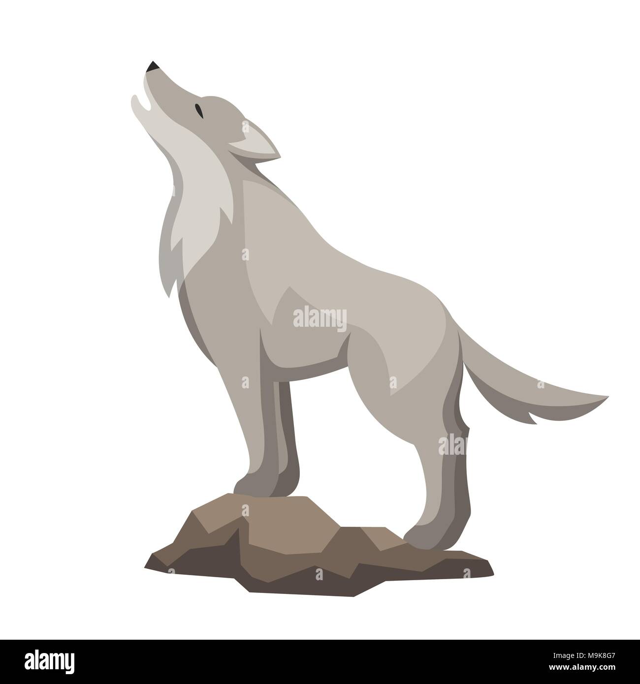 Stylized illustration of wolf. Woodland forest animal on white ...
