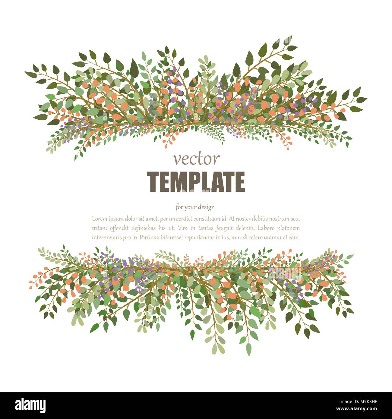 Spring green watercolor lettering Stock Vector Images - Alamy