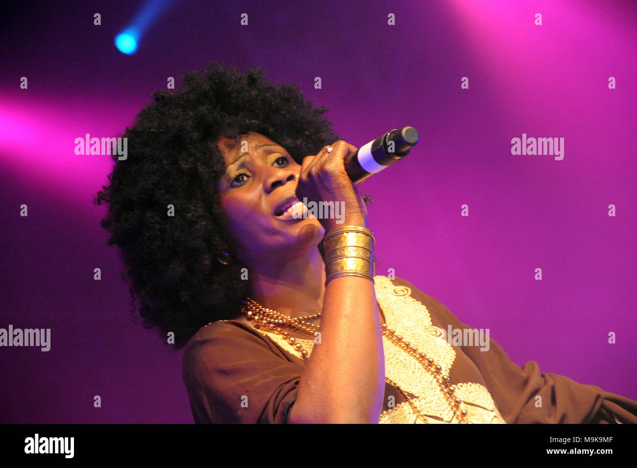 African female singer Sister Fa from Senegal on stage during The Cross ...