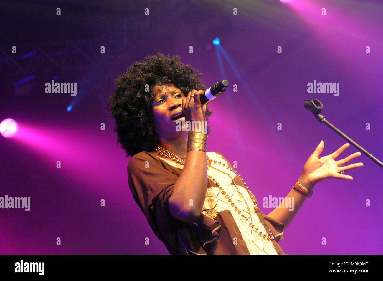 African female singer Sister Fa from Senegal on stage during The Cross ...
