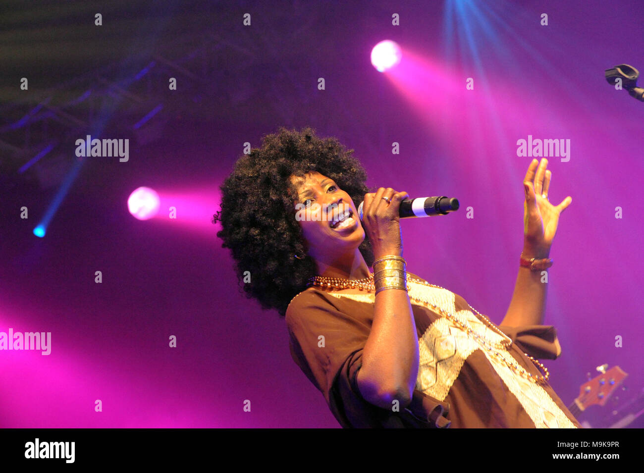 African female singer Sister Fa from Senegal on stage during The Cross ...