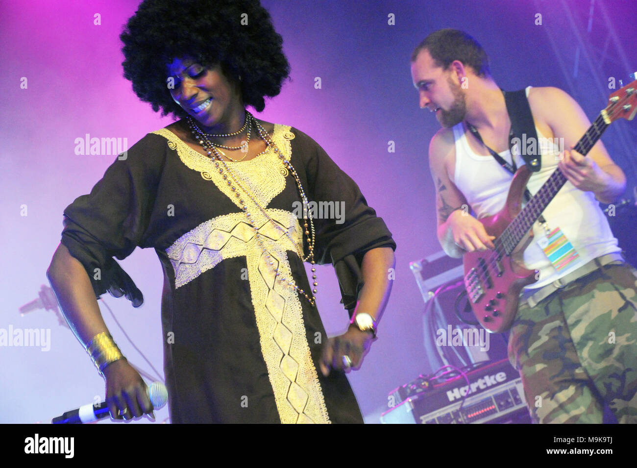 African female singer Sister Fa from Senegal on stage during The Cross ...