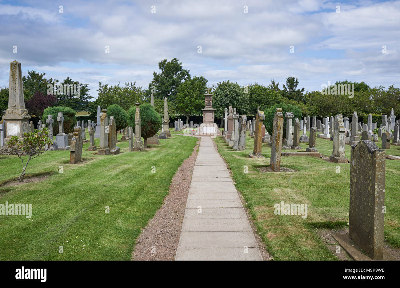 The well tended Cemetery at Panbride Parish Church near Carnoustie in ...