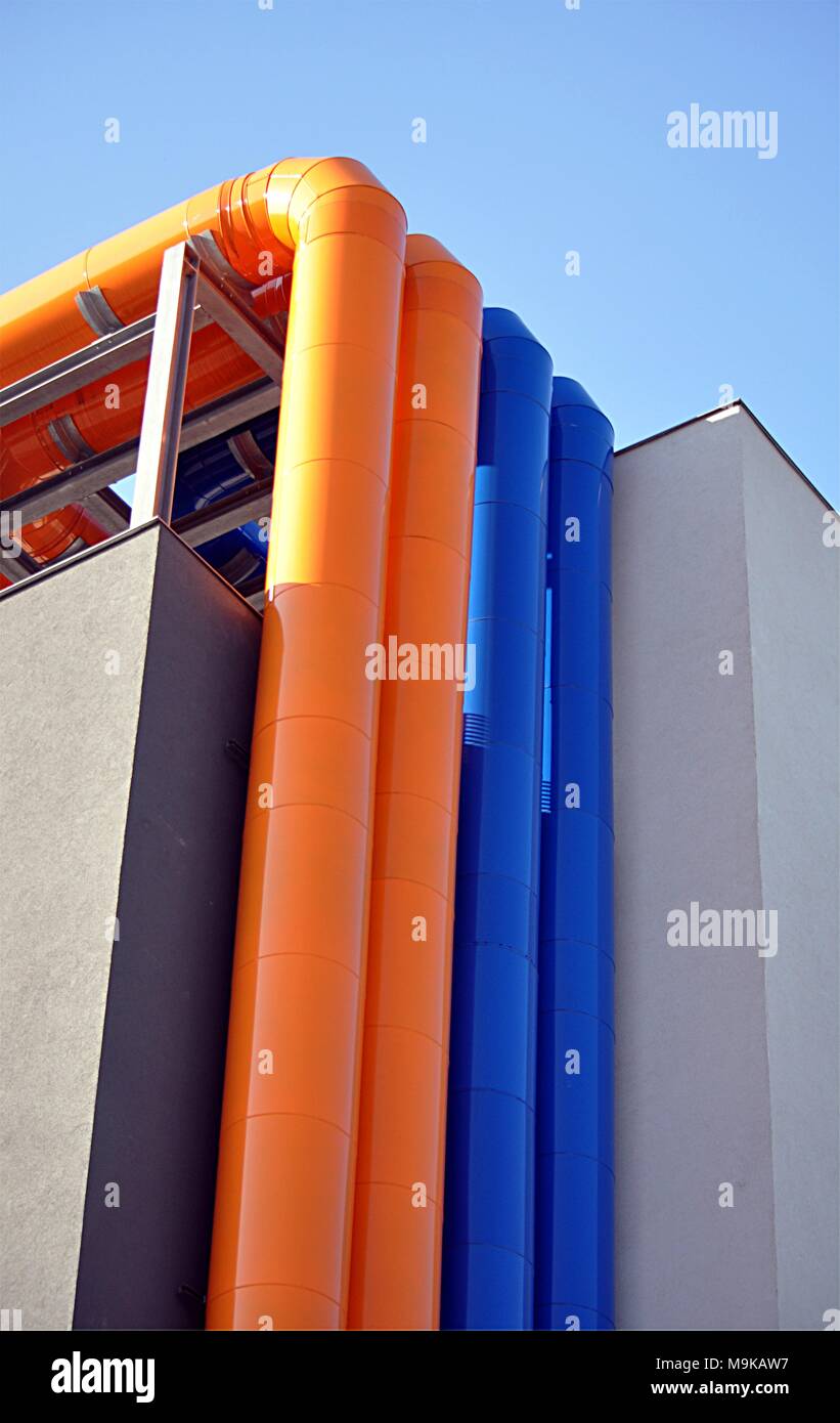 colored pipes and architecture Stock Photo - Alamy