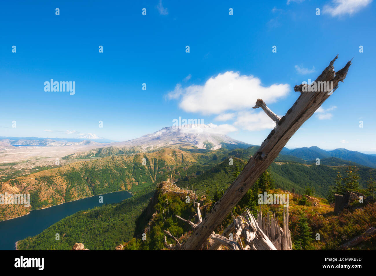 View from near the top of Castle Peak looking out over Castle Lake to ...