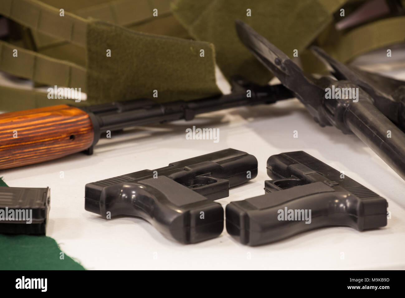 military equipment, pistols and rifles Stock Photo - Alamy