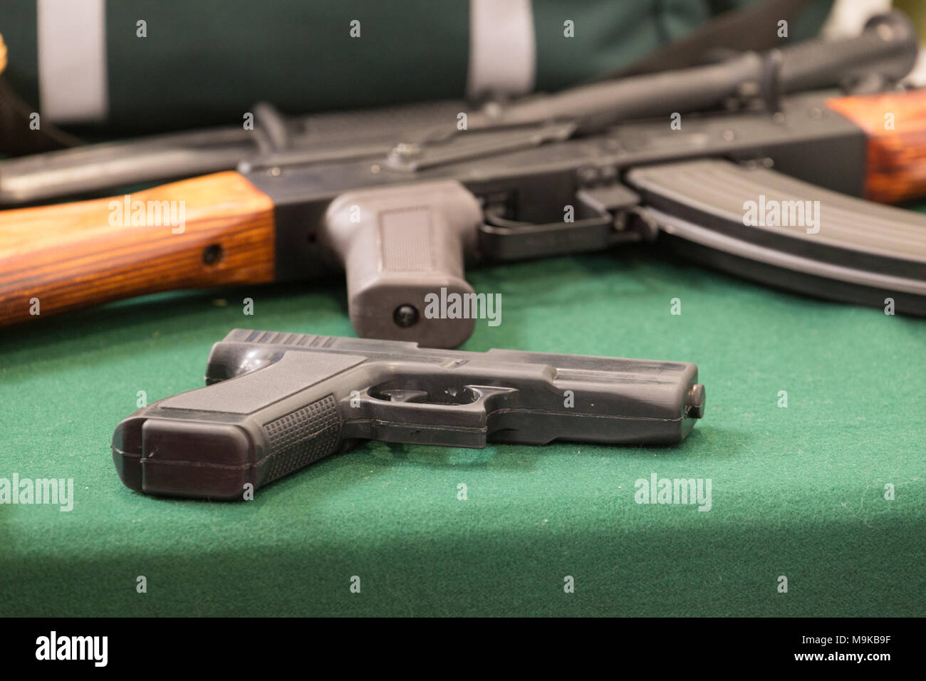 military equipment, pistols and rifles Stock Photo - Alamy