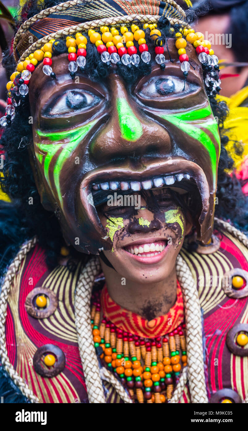 Participant in the Dinagyang Festival in Iloilo Philippines Stock Photo ...