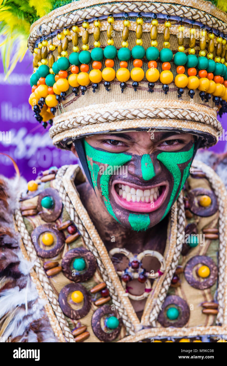 Participant in the Dinagyang Festival in Iloilo Philippines Stock Photo ...