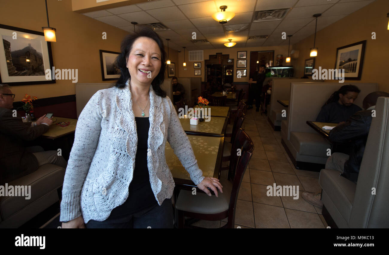 UNITED STATES: March 26, 2018: Waily Whang, owner of China King the ...