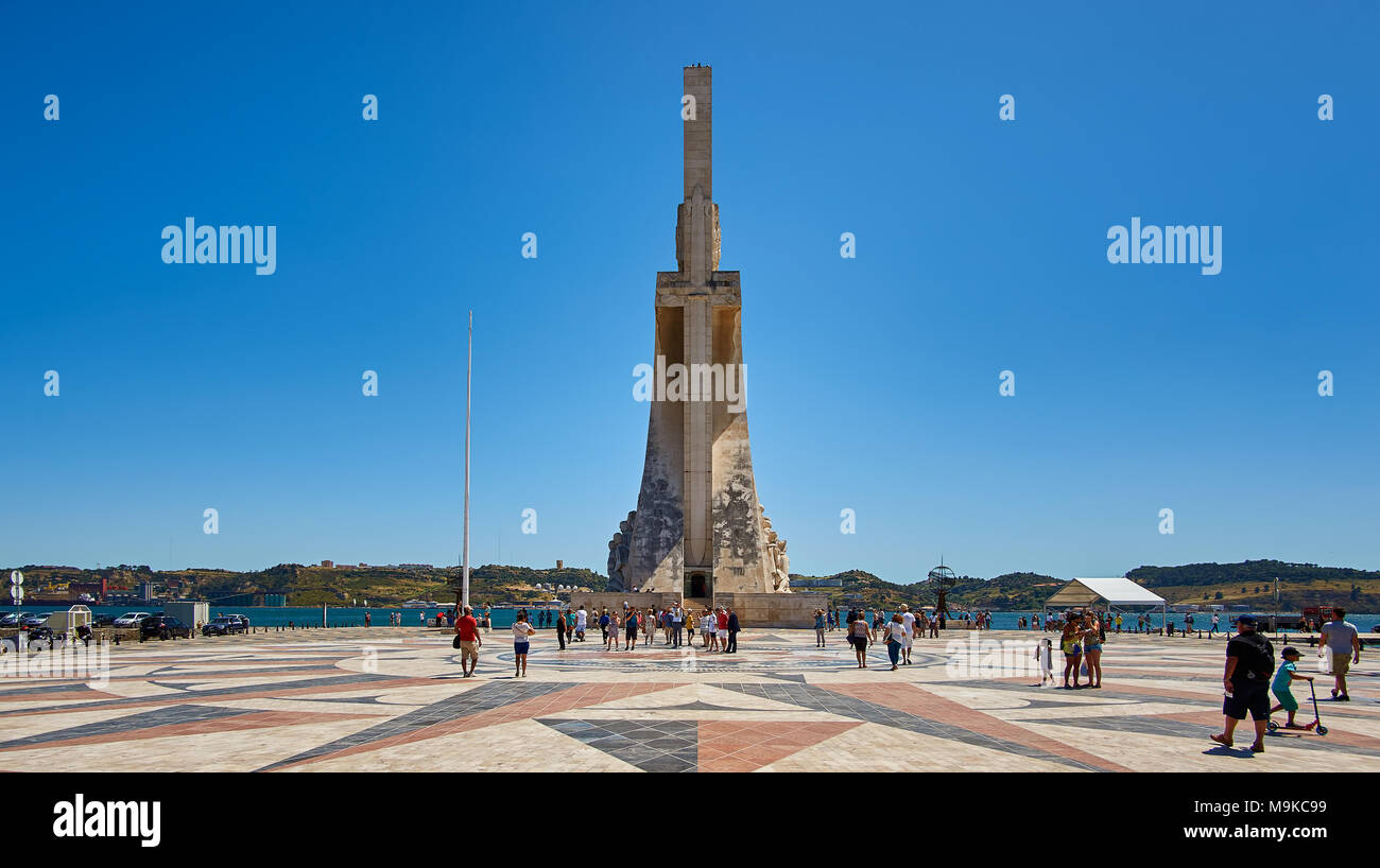 Lisbon, Portugal - July 7, 2015: Padrão dos Descobrimentos Monument in ...