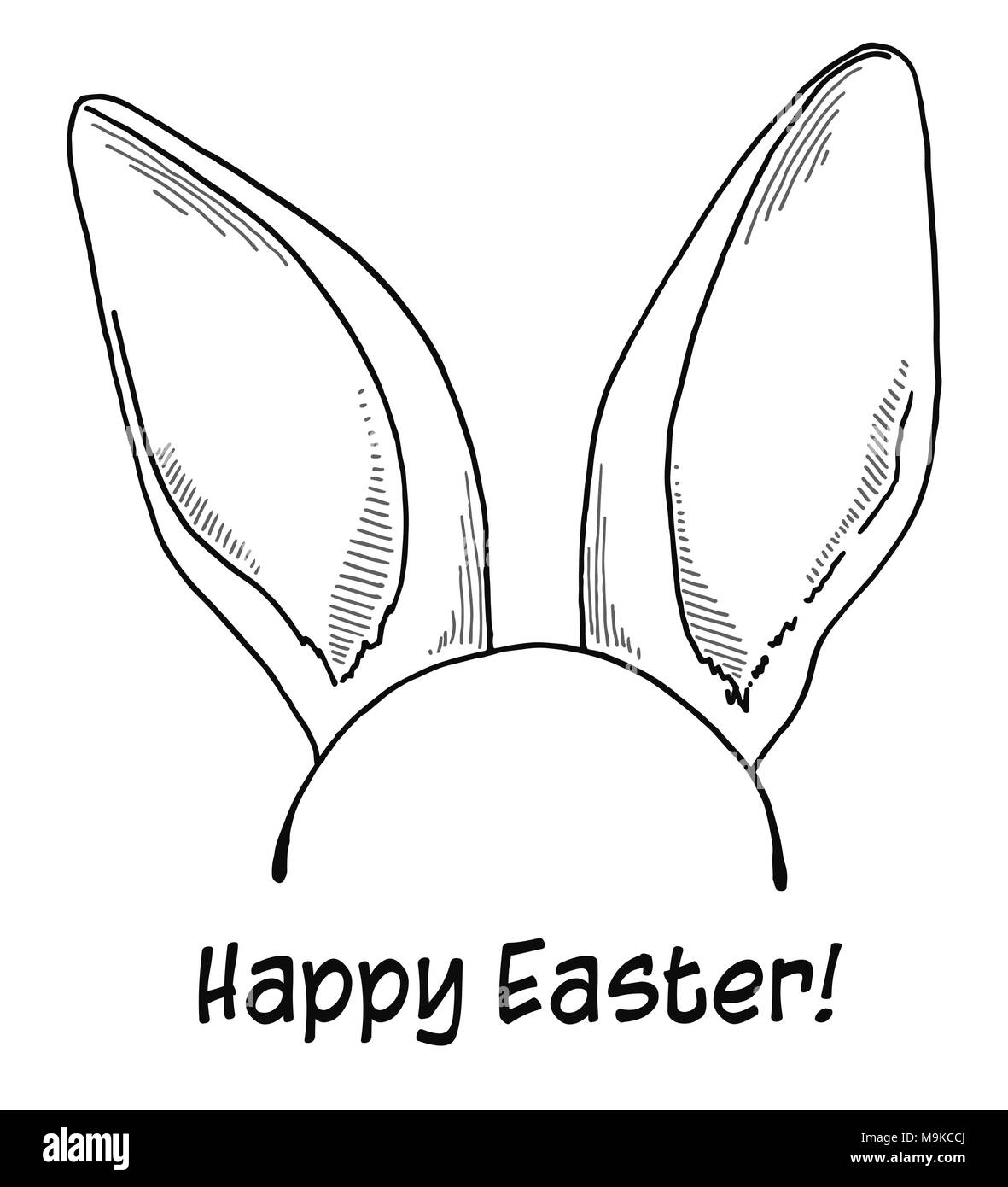 Sketch of the ears of the Easter bunny. Vector. Happy easter Stock ...
