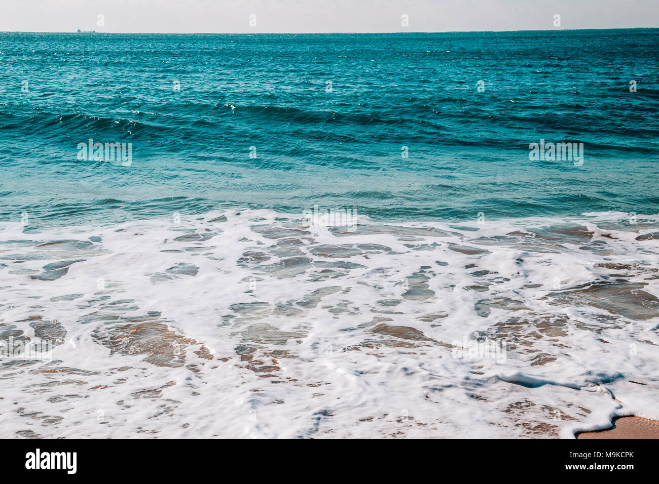 Ocean wave surface background at Haeundae beach in Busan, Korea Stock ...
